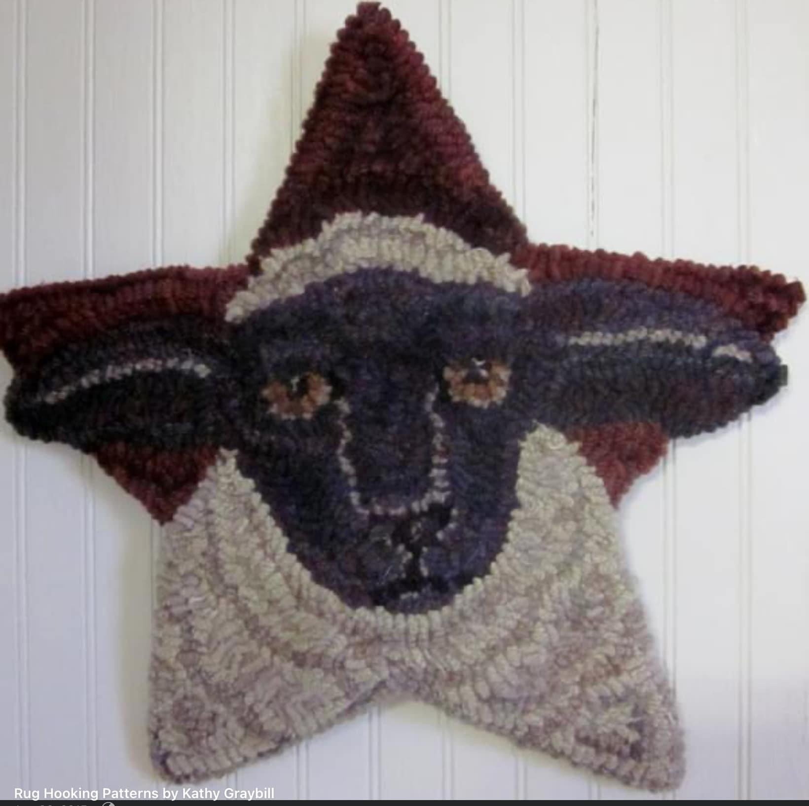 Sheep star – Rug Hooking Patterns By Kathy Graybill